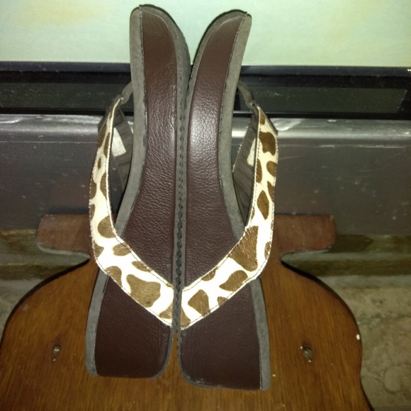 Volatile | Shoes | Volatile Leather Cow Hide Print Wedges Size Euc ...